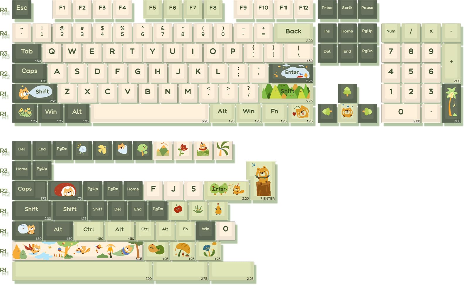 Mua YUNZII Forest Party Dye Sub PBT Keycaps,140 Full Keys PBT Custom ...
