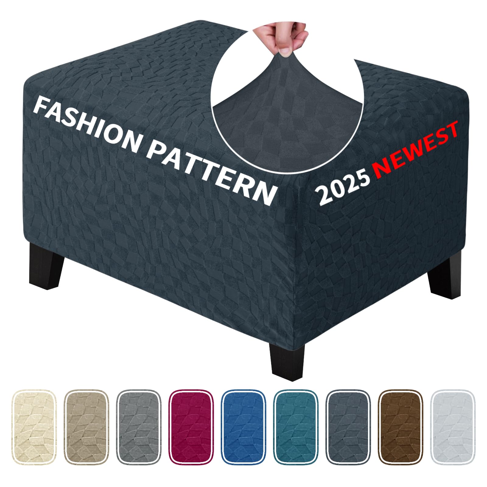 ZNSAYOTX Ottoman Covers 2025 Fashion Rectangle Footrest Slipcovers ...