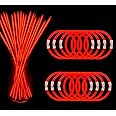 Amazon.com: 200 Pcs Red Glow Sticks Bracelet Necklaces Bulk Glow in The ...