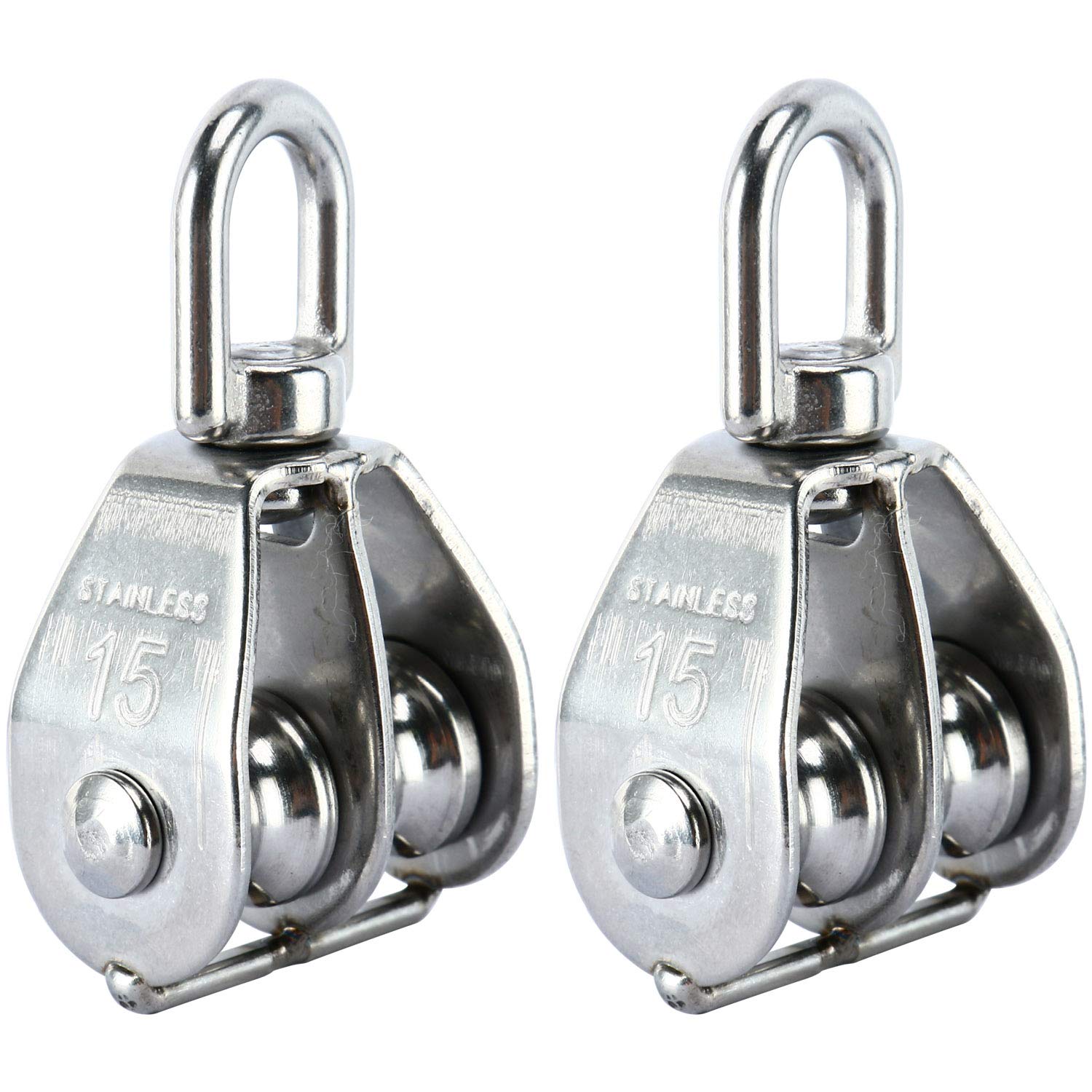 DasMarine 2 Pack Double Pulley Block in 304 Stainless Steel Crane ...