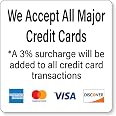 Amazon.com : 3pk Credit Card Payment Stickers w/ 3% Surcharge Notice ...