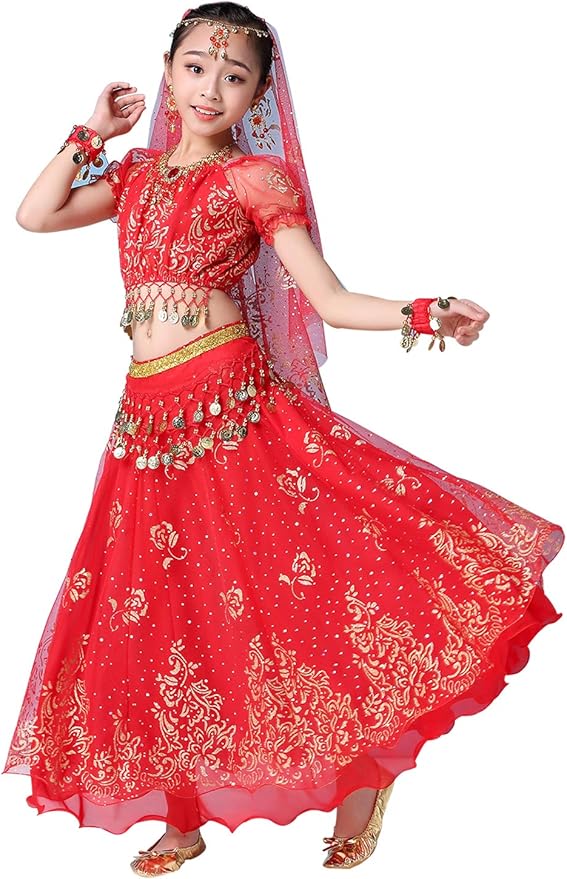 FEOYA - Costume da ballerina orientale per bambini, costume da danza ...