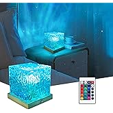 RICHMYC Ocean Wave Projector Light, 16 Colors Gradual Rotating Water ...