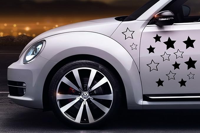 Stars Car Vinyl Decal Graphic Sticker Set x20 stickers (BLACK): Amazon ...