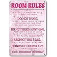 Amazon.com: Pink Room Decor For Teen Girls Room Rules Sign Bedroom Door ...