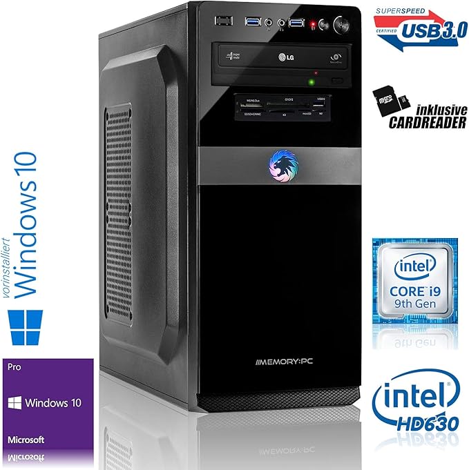 Memory PC - Ordenador de sobremesa (Intel i9-9900K, 8 x 3,6 GHz, ASUS ...