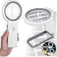 Amazon.com: 30X 10X Magnifying Glass with Light and Stand, Large ...