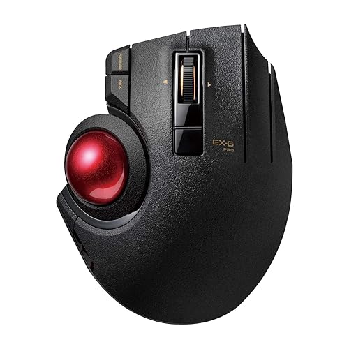 ELECOM EX-G Pro Trackball Mouse, Wired, Wireless, Bluetooth, Thumb ...