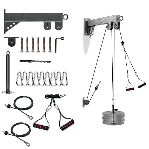 Wall Mounted LAT Pulldown Machines with LAT Pulldown Bar Tricep Rope ...