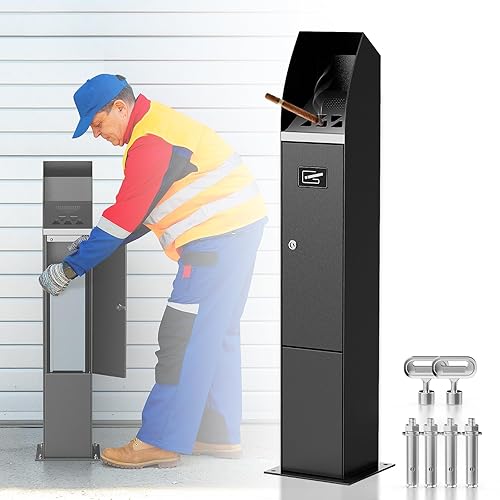 Standing Cigarette Butt Disposal Outdoor, Receptacle,Ashtray,Bin ...