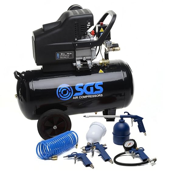 SGS Engineering 50 Litre Air Compressor - 9.6CFM, 2.5HP, 50L UK based ...