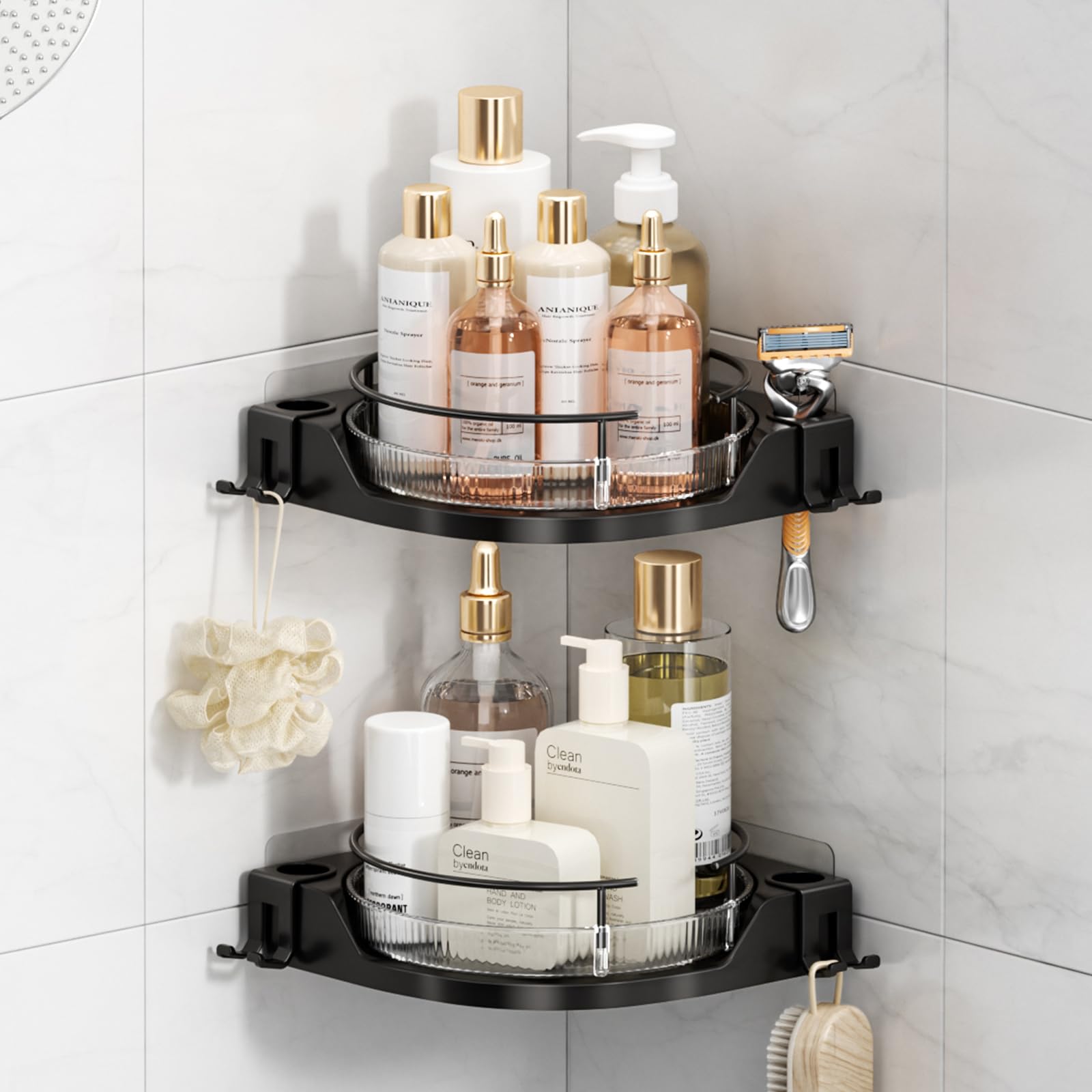 Corner Shower Caddy?360° Lazy Susan Rotating Corner Shower Shelf?2Pack ...