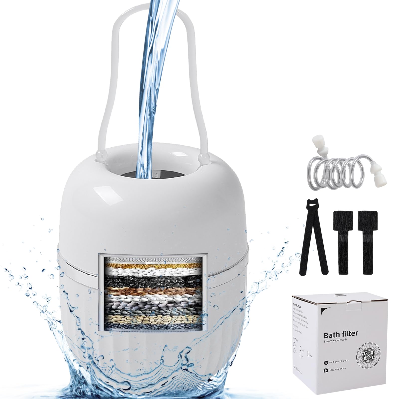 Bath Filter Ball 8 Stages Filtration Remove Water Pollutants, Fast ...