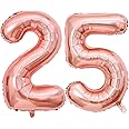 Amazon.com: 25 Balloon Number, 40 Inch Rose Gold Foil Balloons Giant Jumbo Helium Number 25 or ...