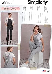 Amazon.com: Simplicity Pattern S8855 Misses' Knit Overalls : Arts ...