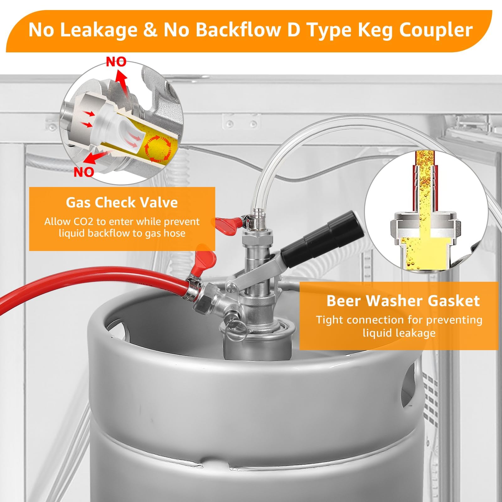 Mua Dbgogo All Stainless Steel D Keg Coupler, Commercial Kegerator ...