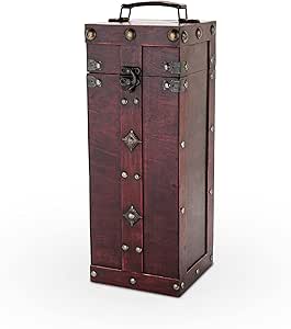 Amazon.com | Twine Chateau Treasure Chest Wine Box, 1 Bottle, Maroon ...