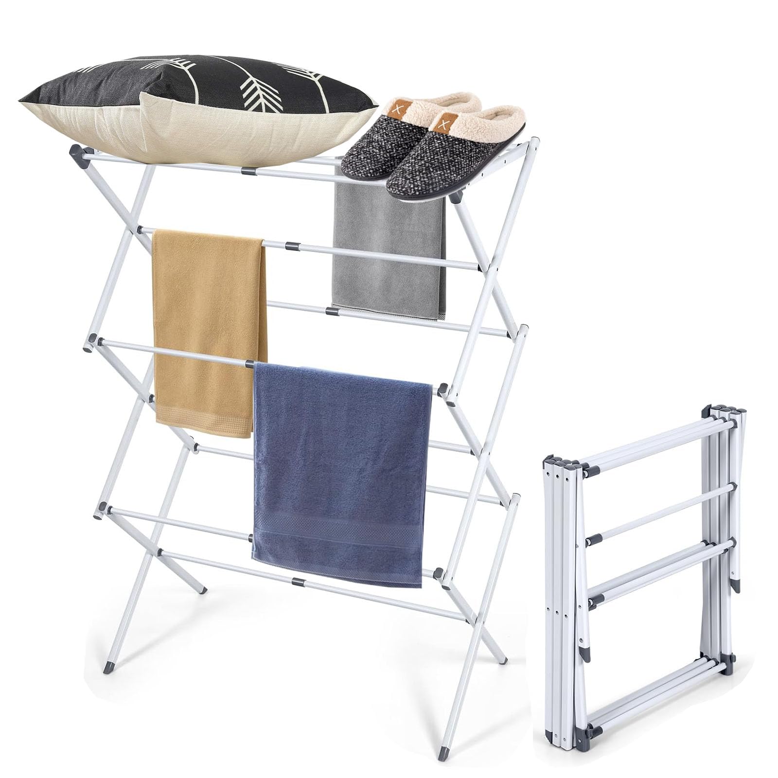 BMDZBZVW Folding Clothes Drying Rack,Expandable Clothes Drying Rack ...
