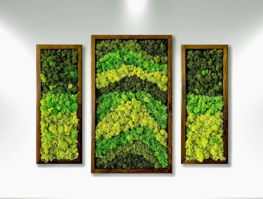 lagom Moss Wall Art, Green Wall Art Moss, Preserved Moss, Wall Art ...