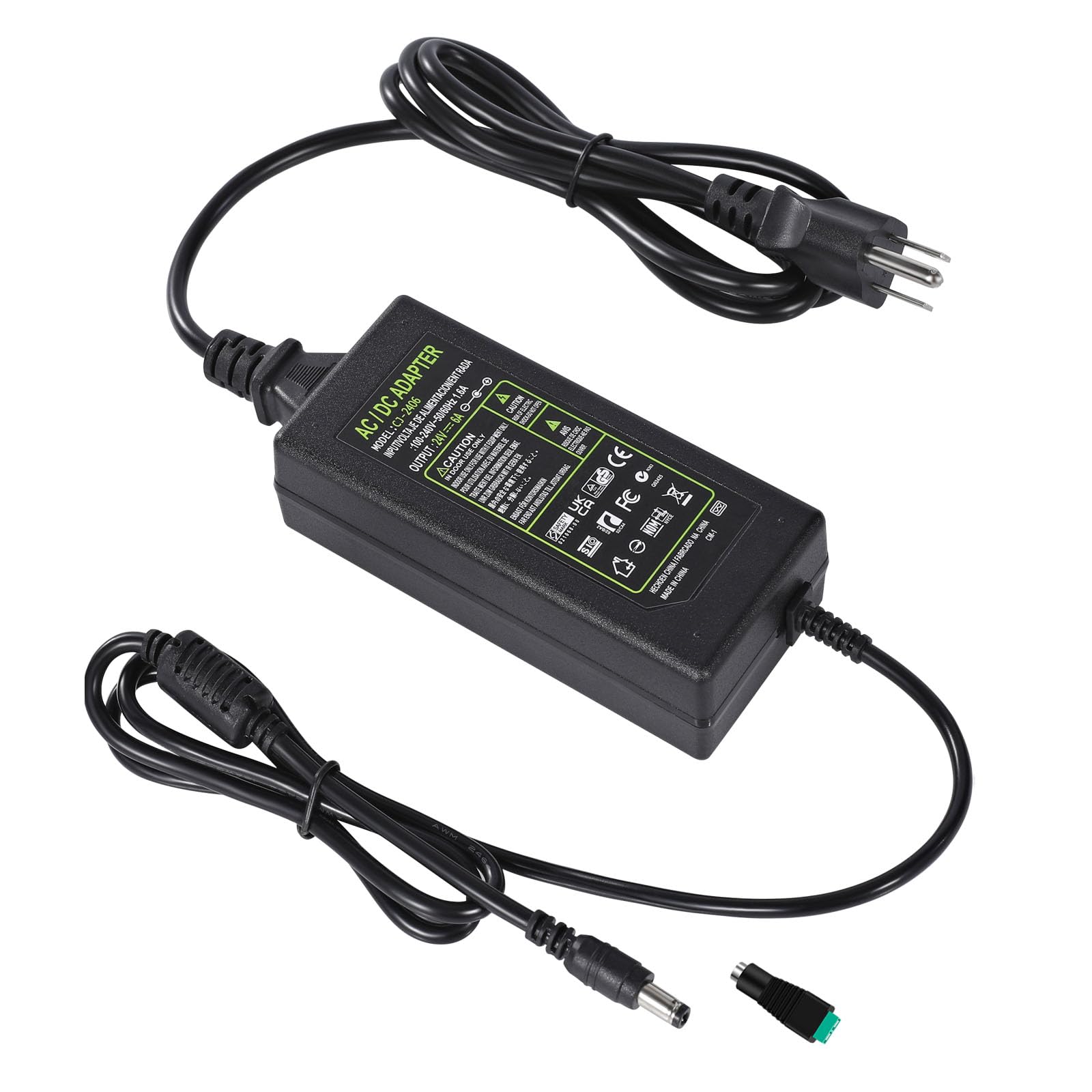 24V 6A Power Supply Adapter,100-240V AC to DC 24V 6A Power Adapter with ...