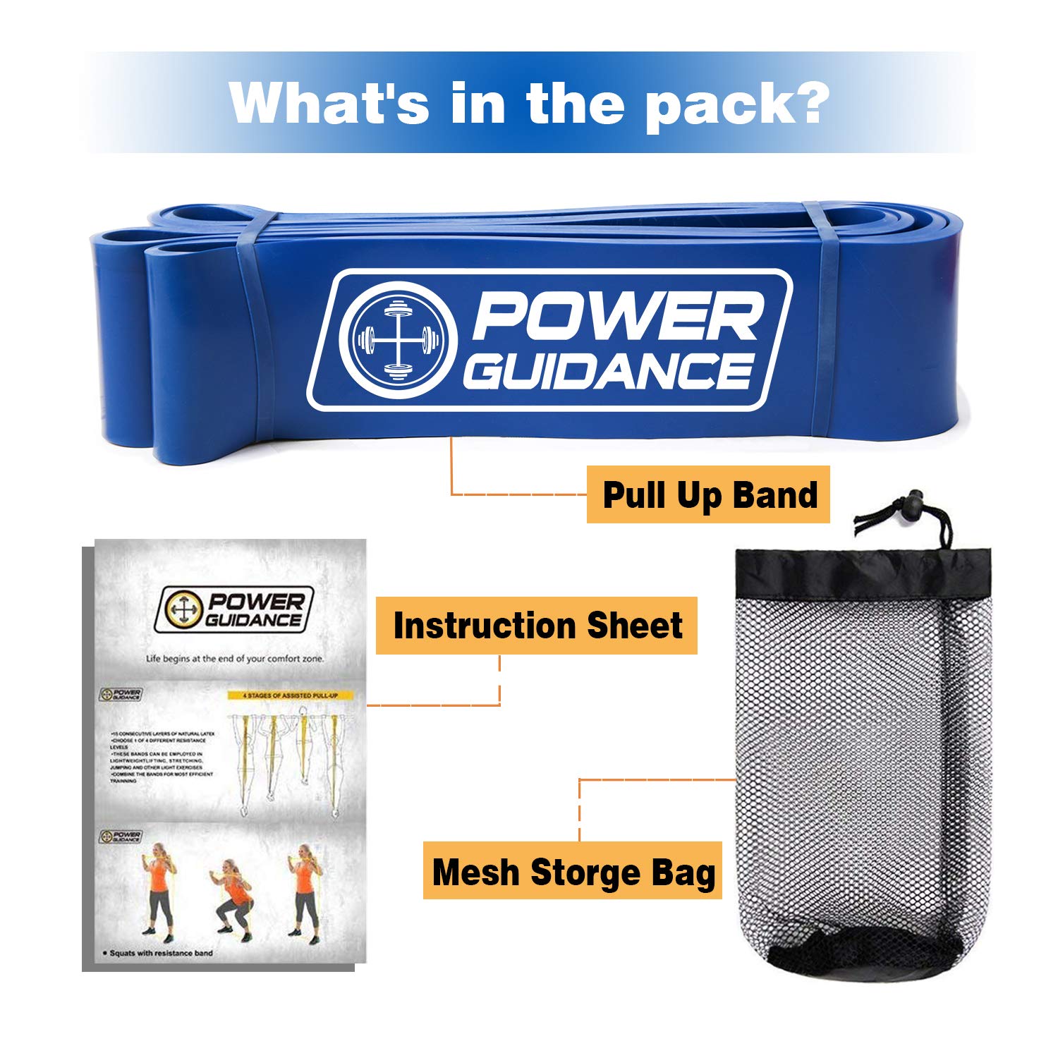 Mua POWER GUIDANCE Pull Up Assist Bands - Stretch Resistance Band ...