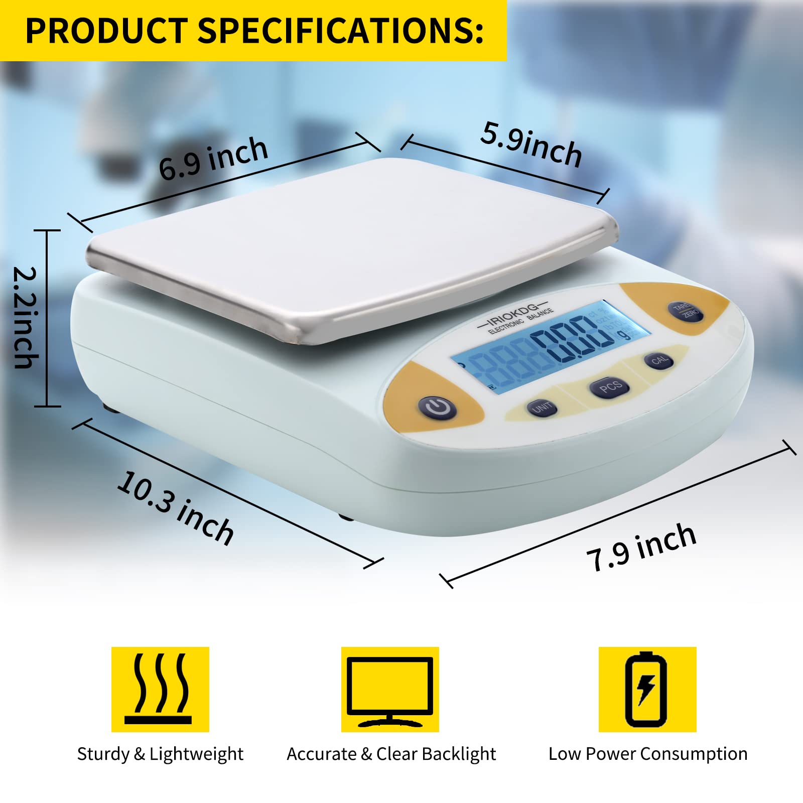 IRIOKDG Lab Scale 0.01g High Precision Digital Gram Scale .01 Gram ...