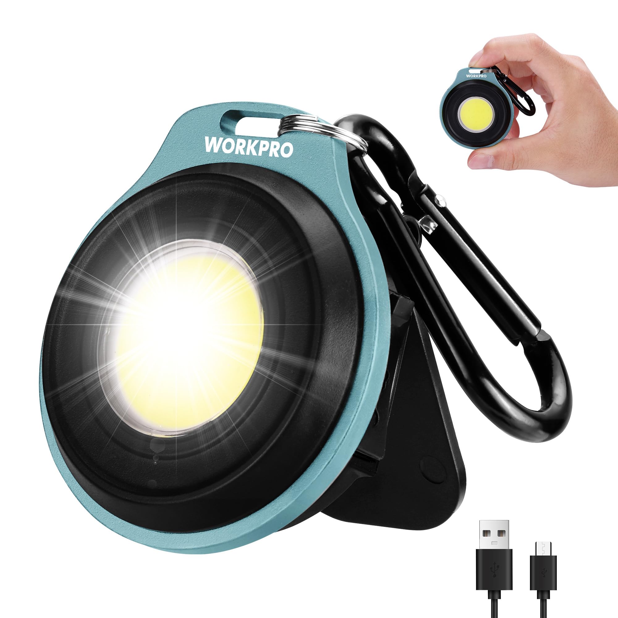 WORKPRO COB Keychain Work Light, Rechargeable Magnetic EDC Keychain ...