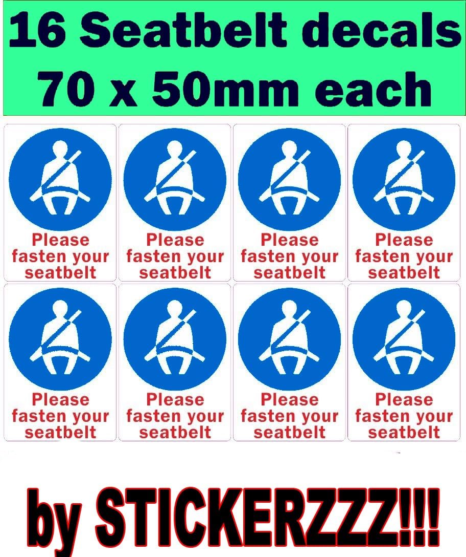 STICKERZZZ!!! Please Fasten Your Seat Belt - Set of 60 PVC stickers for ...