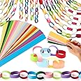 Amazon.com: Lincia 1000 Sheets Bright Paper Chain Strips Construction ...