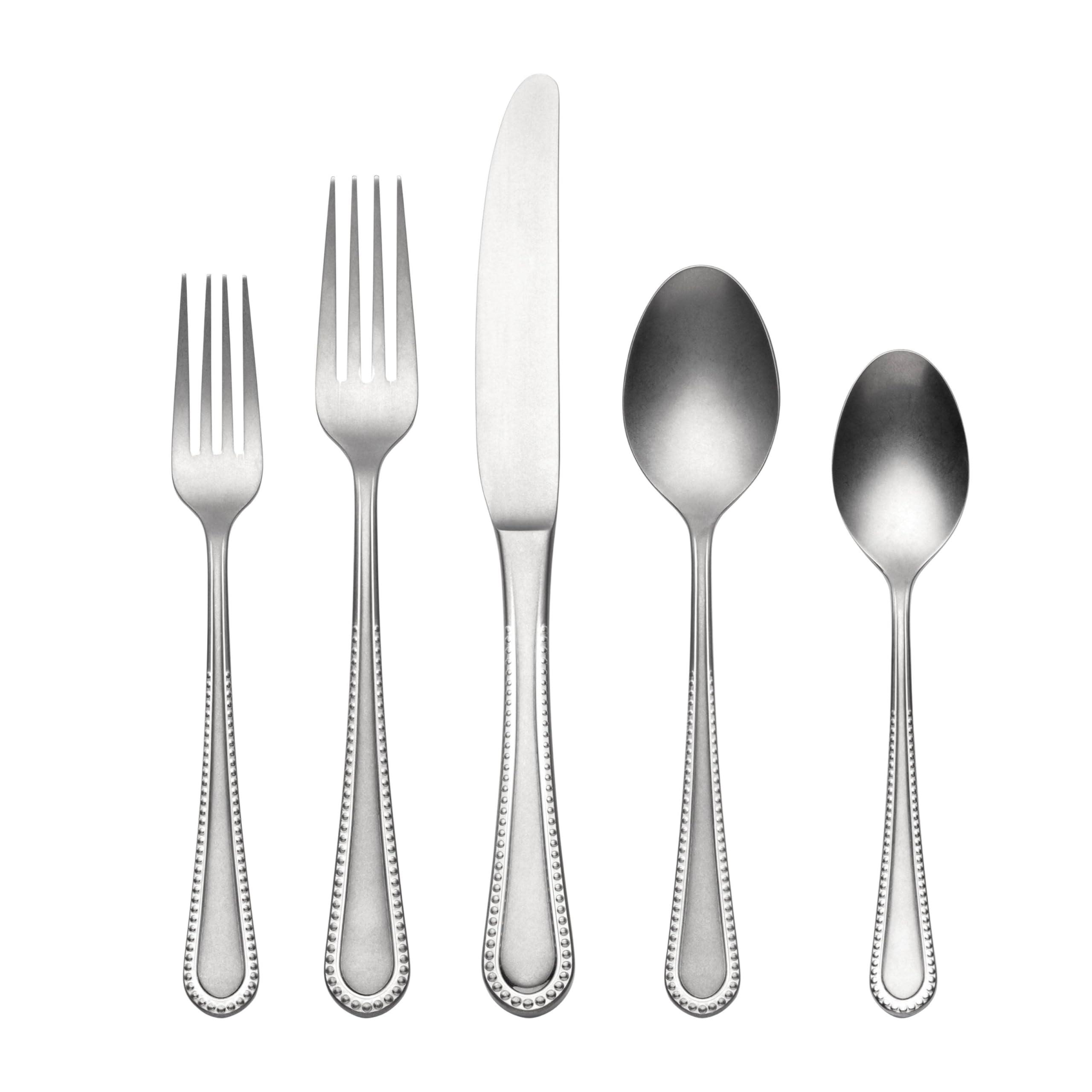 Oneida Hartwell Vintage Tumbled Piece Flatware Set, 42 Count, Metallic ...