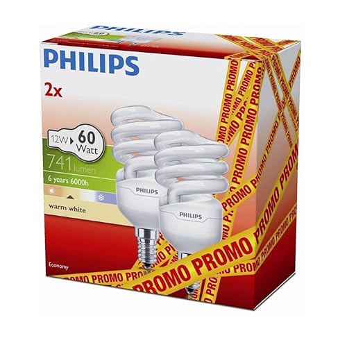 Philips Tornado 8W E14 SES CFL Spiral Light Bulb: Amazon.co.uk: Lighting