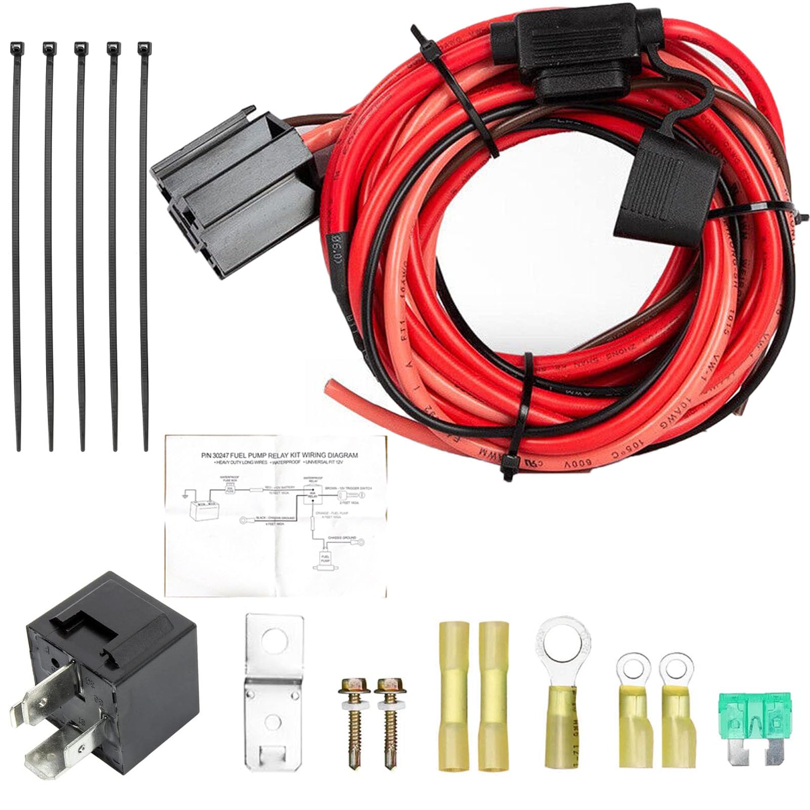Mua Electric Fuel Pump Relay Kit 12V Fuel Pump Relay Bypass Harness Kit ...
