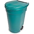 Amazon.com: Mighty Tuff 50-Gallon Wheeled Trash Barrel - Large Outdoor Trash Can with Lid ...