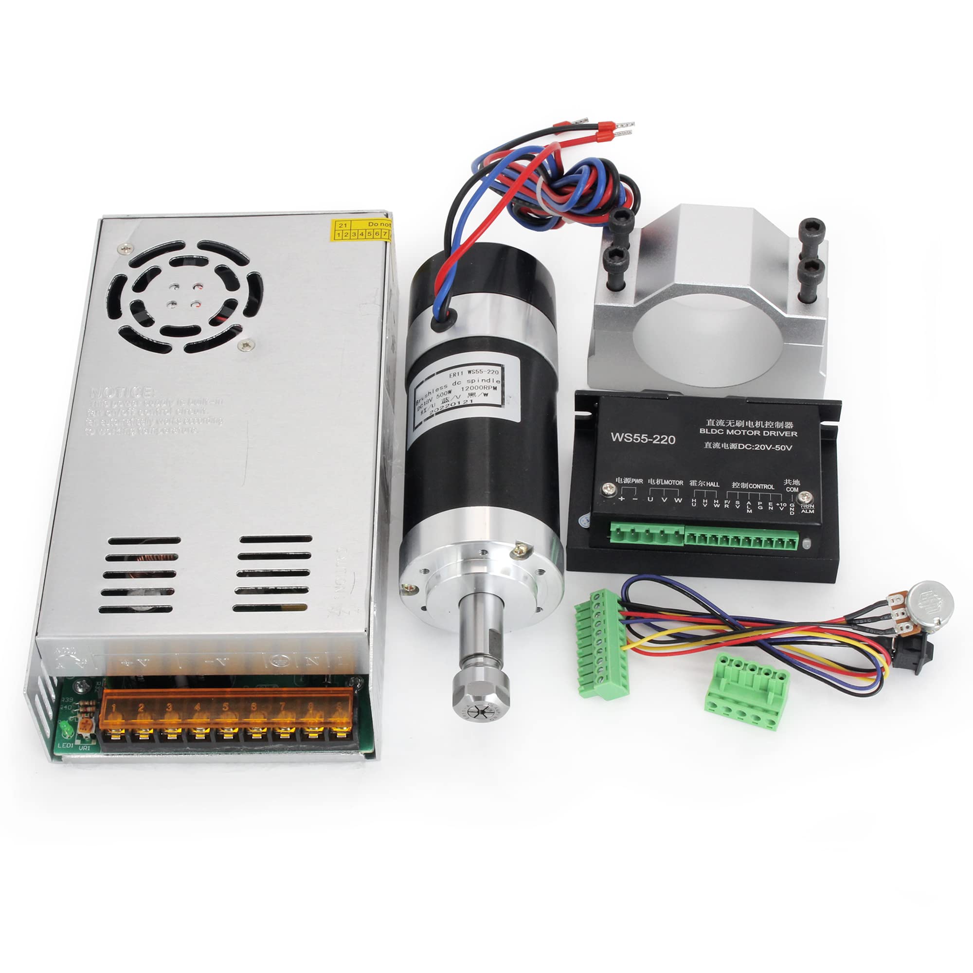 Mua RATTMMOTOR DC Brushless Spindle Motor Kit, 500W 48V Spindle Motor Air Cooled ER11, 12000RPM ...