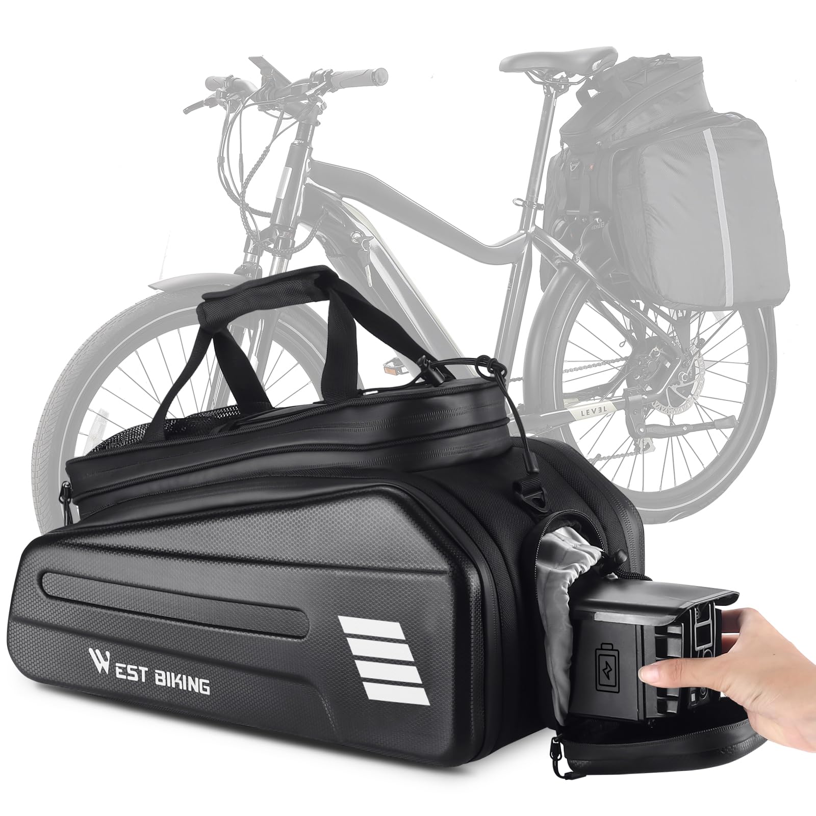 CHIMONA Ebike Battery Bag - Hard Shell E Bike Rack Bag, 30L Electric ...