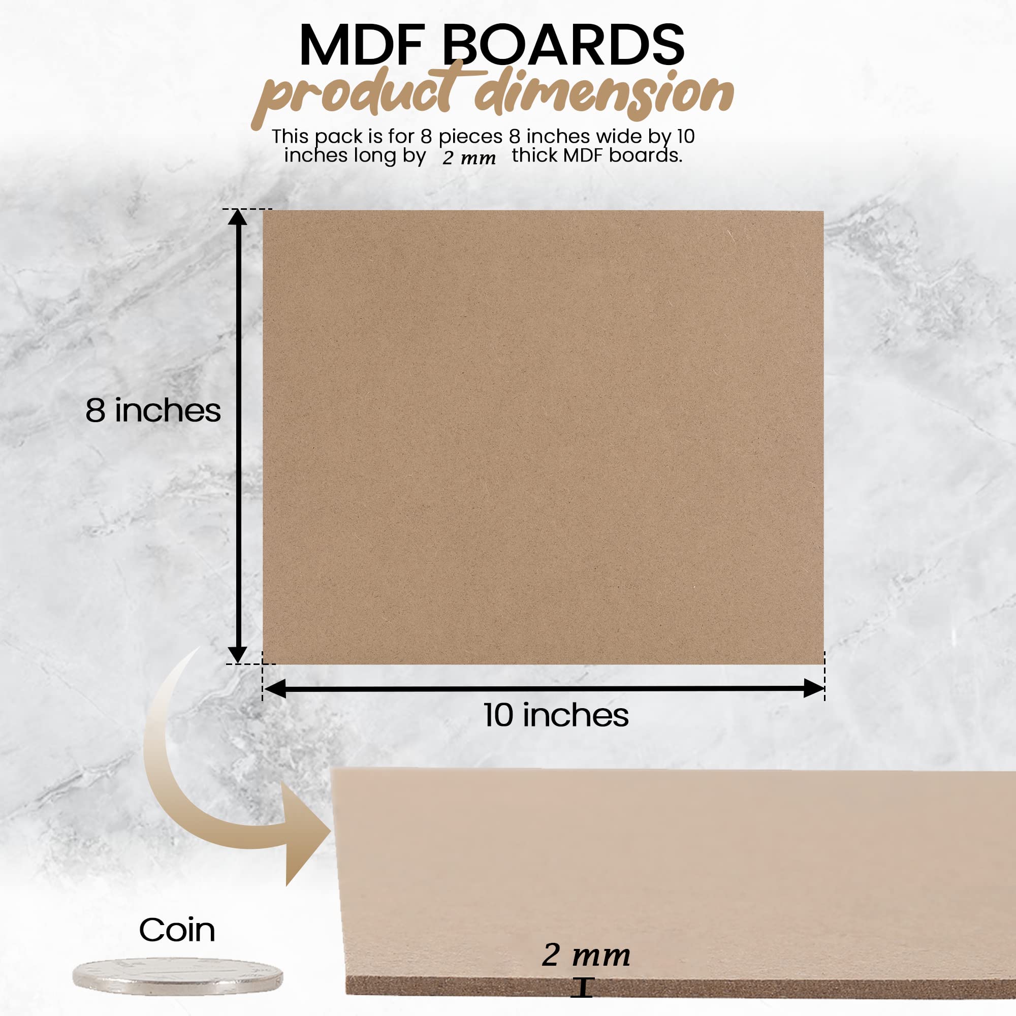 Mua (8-Pack) CalPalmy 8” x 10” MDF Boards - 2mm Thick Boards for ...