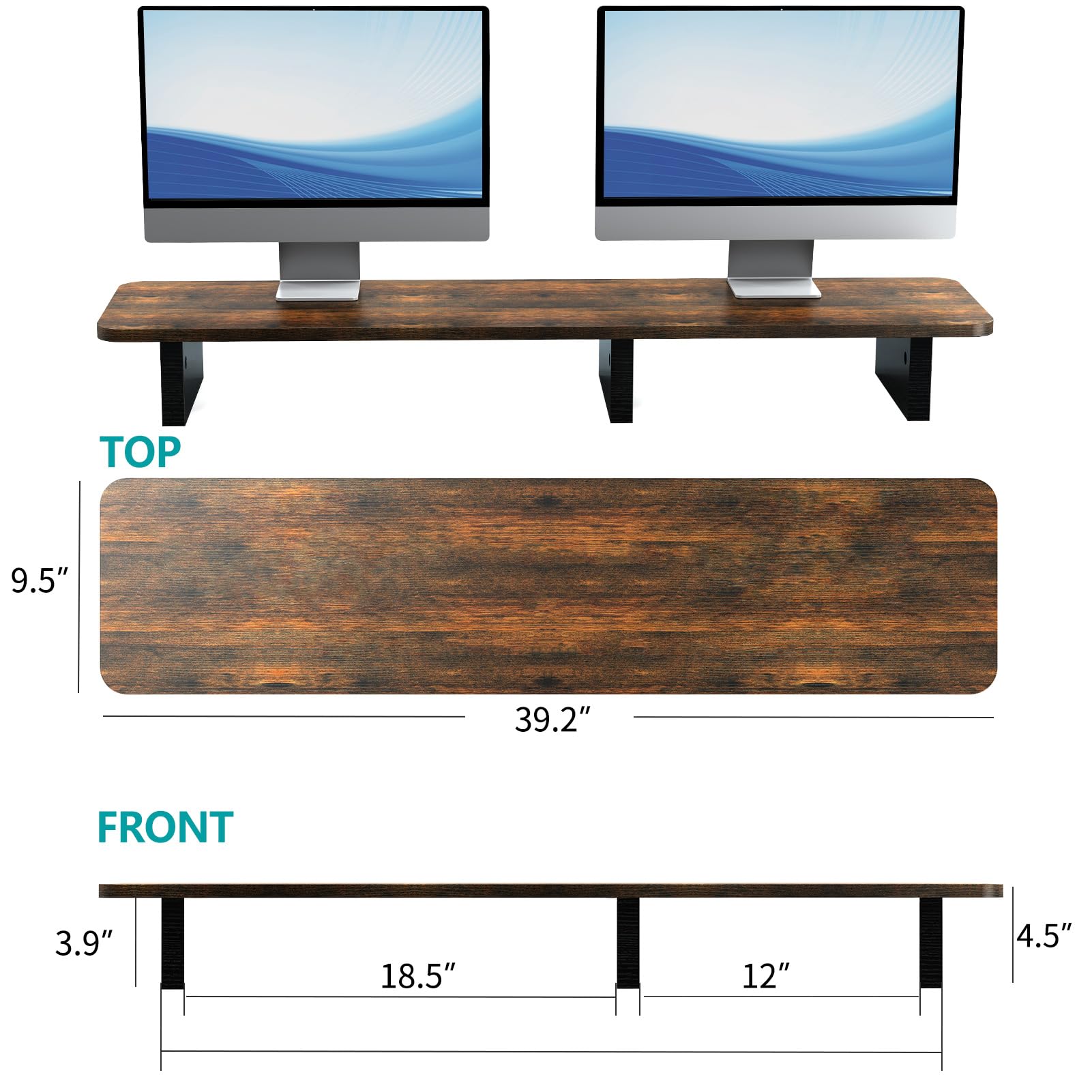 Mua Dual Monitor Stand Riser, Large Wood Computer Monitor Riser, Extra ...