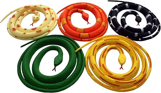 6 Schlangen gemischt je 1 Meter lang Dekoration Schlange Reptil ...