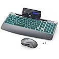 GAMCATZ Wireless Backlit Keyboard and Mouse,Rechargeable Ergonomic ...