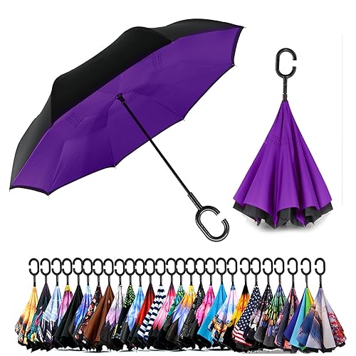 SIEPASA 49/56 Inch Inverted Reverse Upside Down Umbrella, Extra Large ...