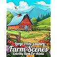 Amazon.com: Country Farm Scenes Large Print Coloring Book for Adults ...