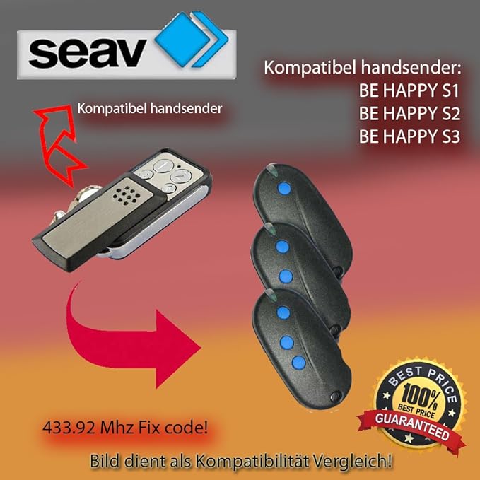Handsender 433.92 MHz für SEAV BE Happy S1, SEAV BE Happy S2, SEAV BE Happy S3: Amazon.de: Baumarkt