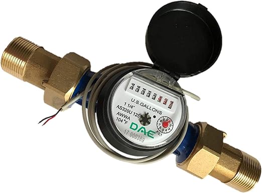 DAE AS320U-150P 1-1/2” Water Meter with Pulse Output Coupling Measuring ...
