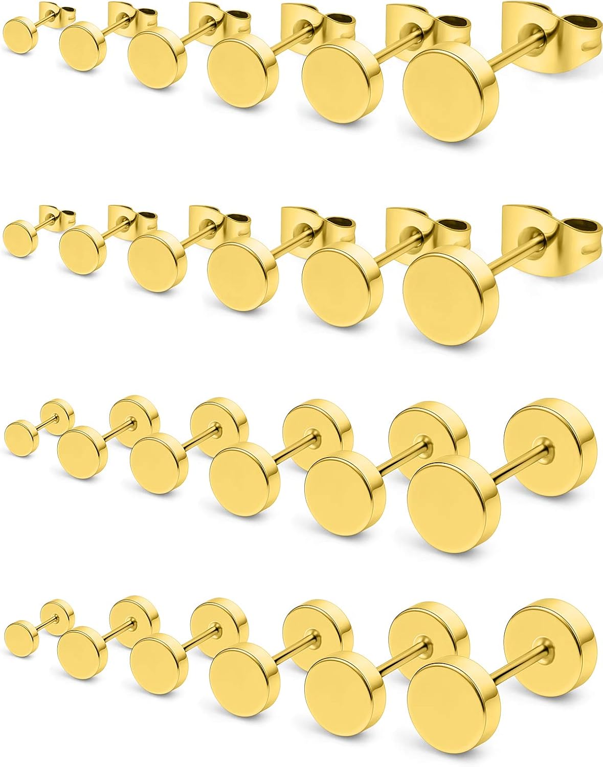 Amazon.com: Prjndjw 12 Pairs 20G 18G Surgical Steel Flat Top Stud ...