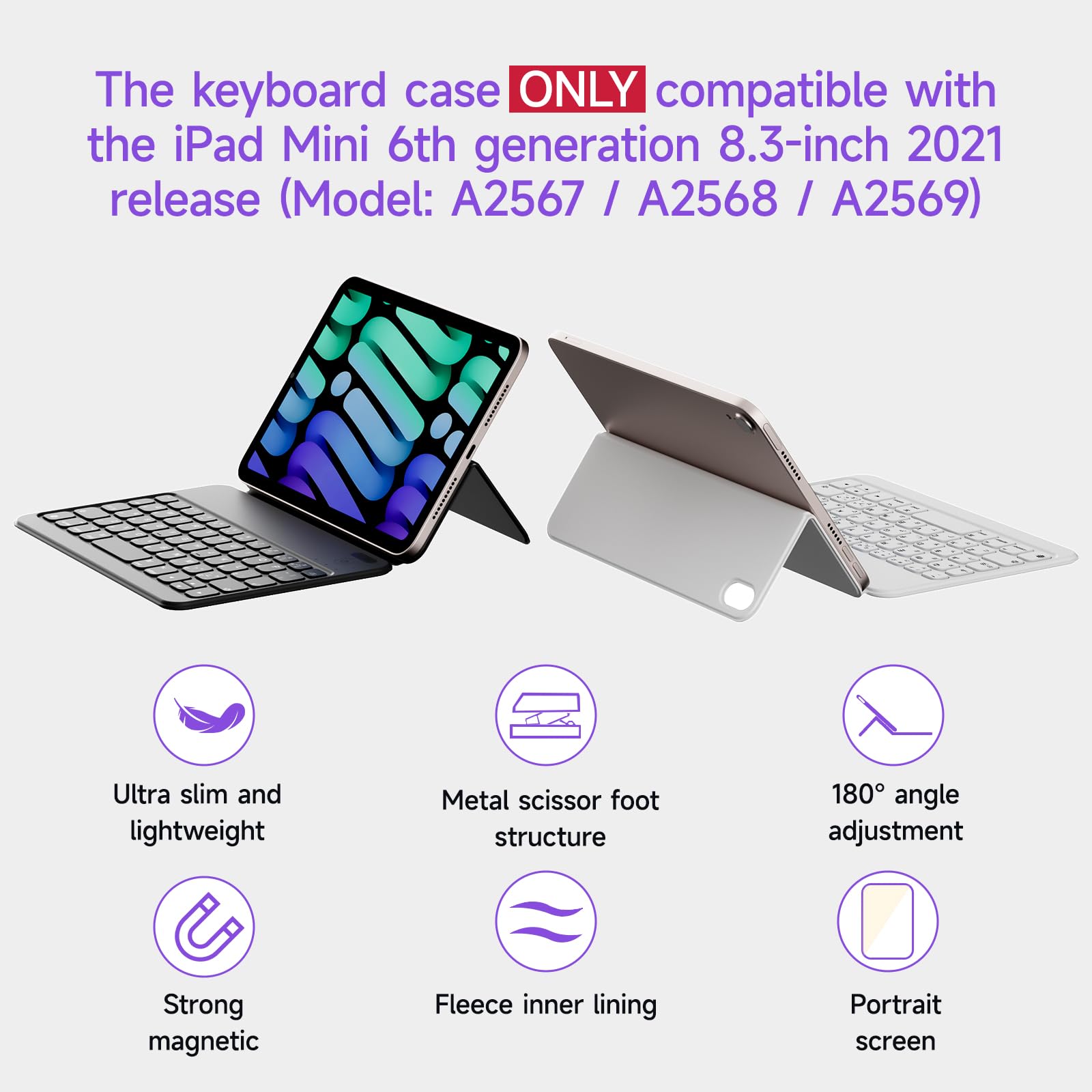 Mua HOU Keyboard Case for iPad Mini 6 (8.3-inch), Ultra Slim Folio Type ...