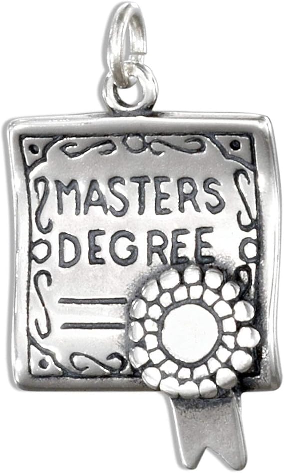 Amazon.com: Masters Degree Graduation Diploma Graduate 925 Solid ...