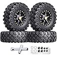 Amazon.com: HobbyPark Brass 1.0 Beadlock Wheels and Tires for Traxxas TRX4M Upgrades Parts Axial ...