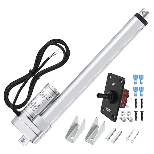 12V 3000N/660lbs Linear Actuator 12" Stroke & 12V 5mm/s Actuator with Controller & Powerful ...