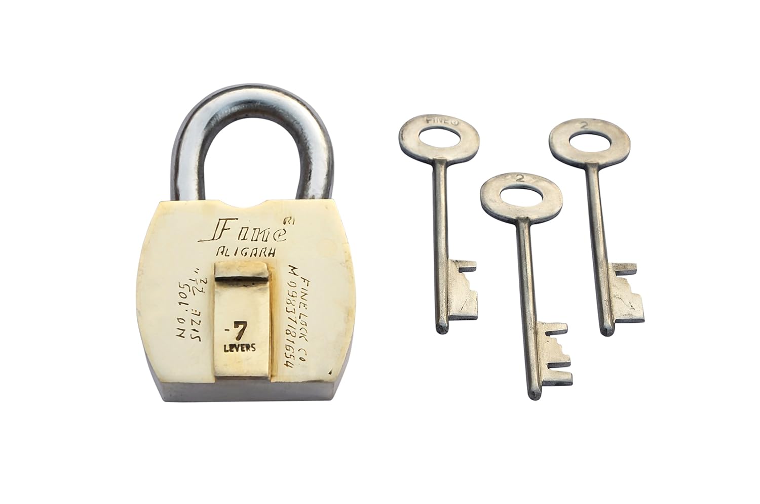 Fine Lock 105 Brass Padlock Brass Lock finelock Aligarh Locks Padlocks ...