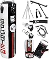 Sporteq Boxing 5FT Heavy Punch Bag, Gloves Wall Bracket Chains MMA ...